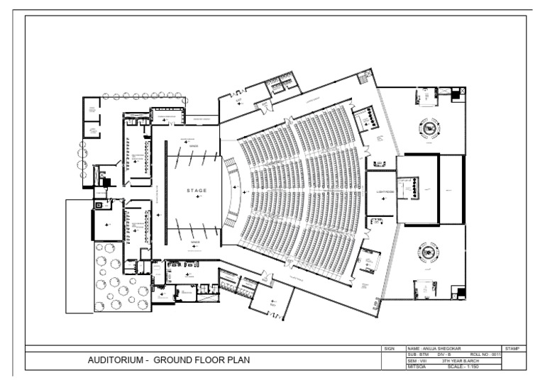 auDITORIUM GROUND FLOOR PLAN | PDF | Room