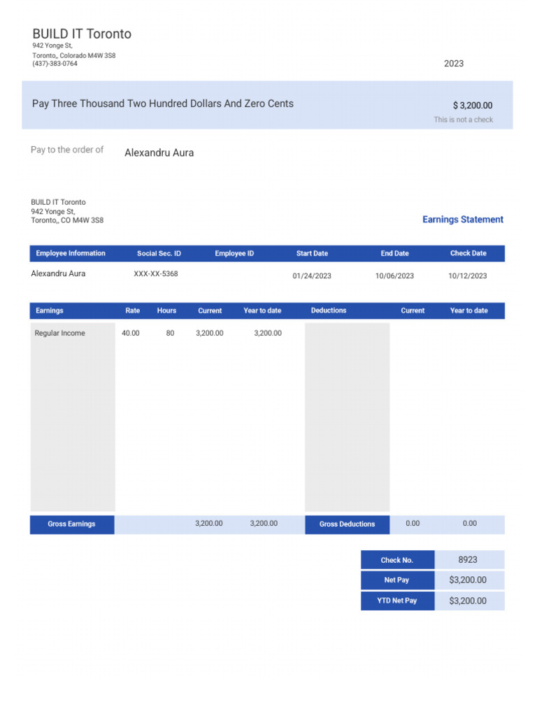Paystubs 1505338 | PDF