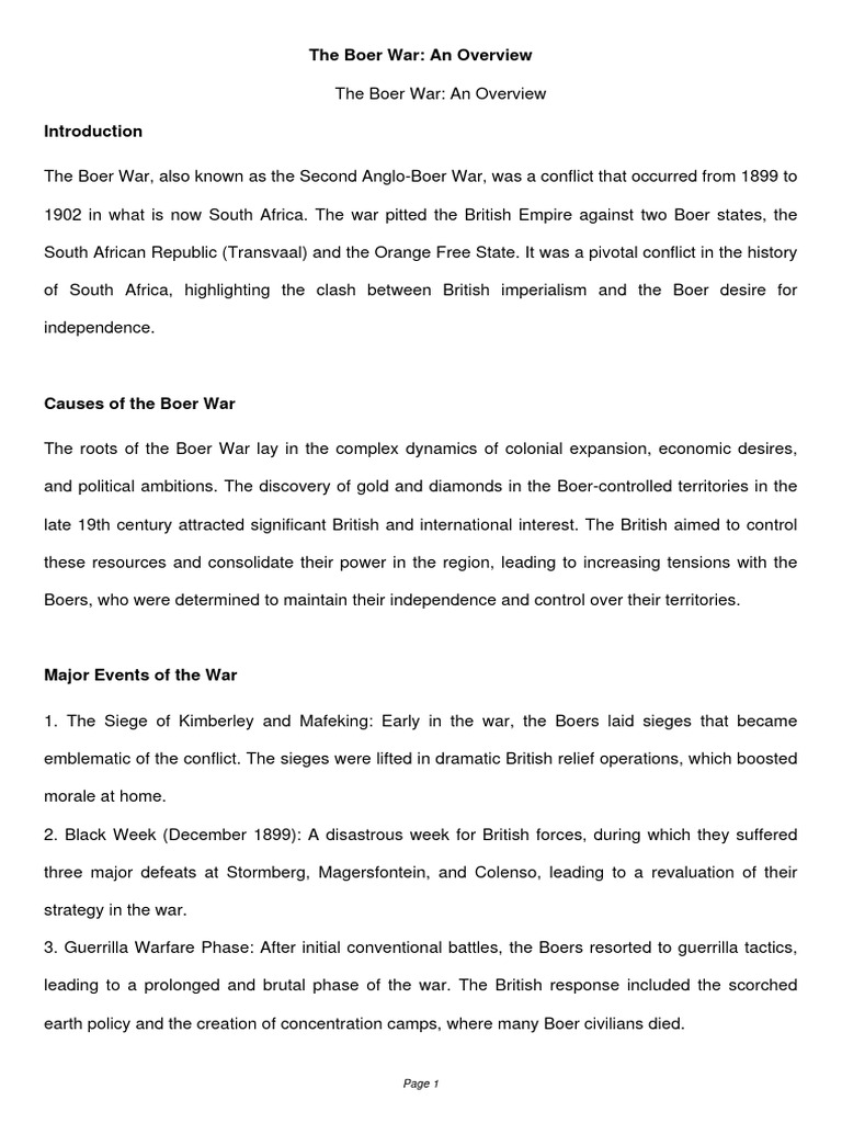 The Boer War | PDF | Second Boer War | British Empire