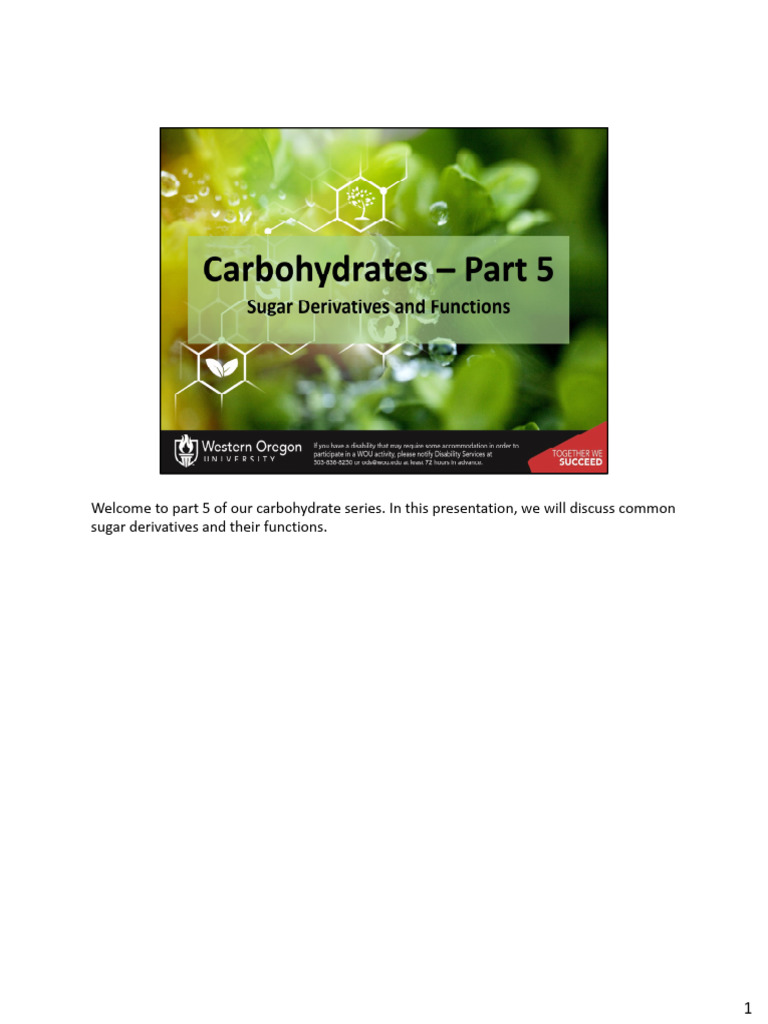 Carbohydrates - Part 5 Sugar Derivatives and Functions | PDF ...