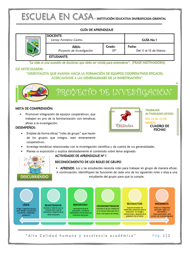 Guía N°1 P.I. Generalidades de La Investigación Exposiciones. | PDF | Cognición