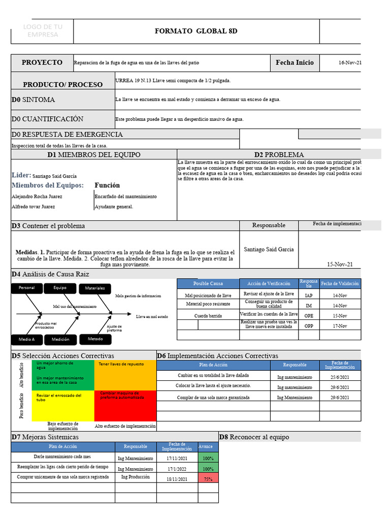 8d Excel | PDF