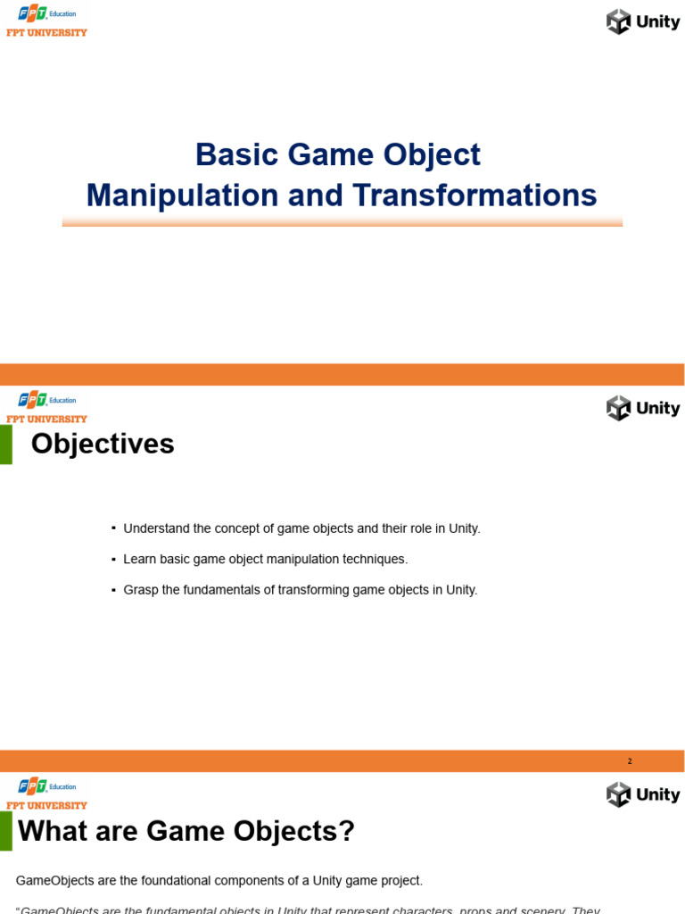 1.2 Basic Game Object Manipulation and Transformations | PDF ...