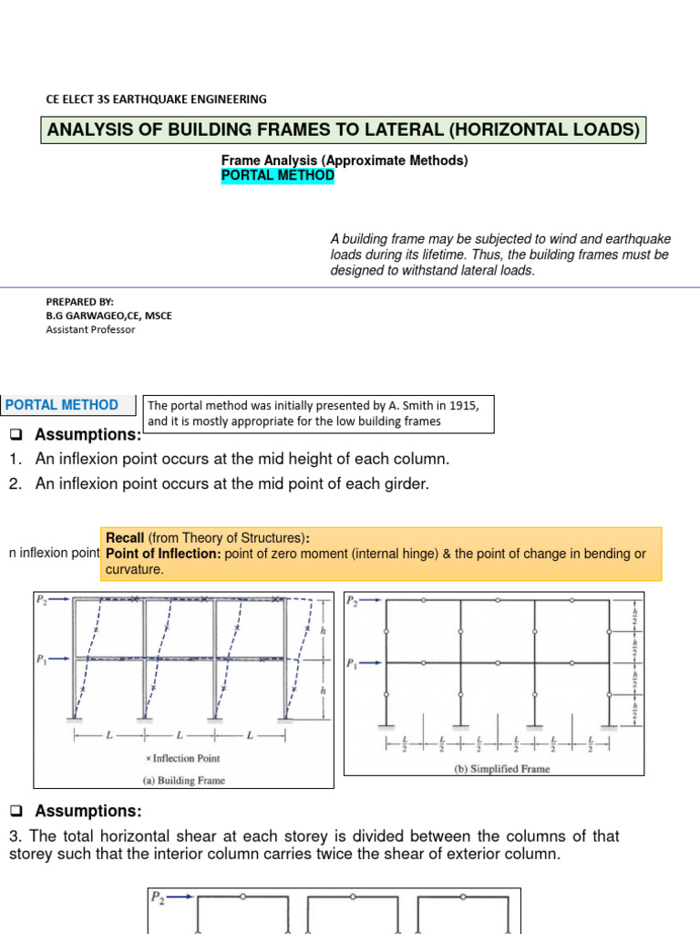 Frame Analysis-Approximate Methods-Portal Method | PDF | Science & Mathematics