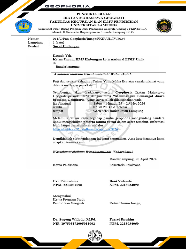 Surat Delegasi - HMJ HI | PDF