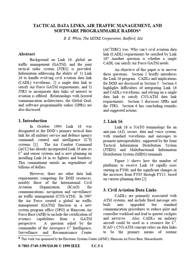 White Tactical Data Links | PDF | Osi Model | Computer Network
