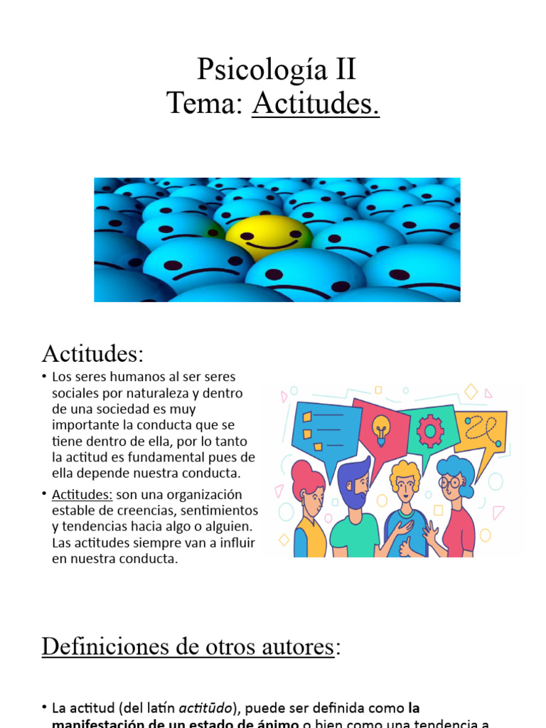 Tema Actitudes - 090121 | PDF | Actitud (psicología) | Las emociones