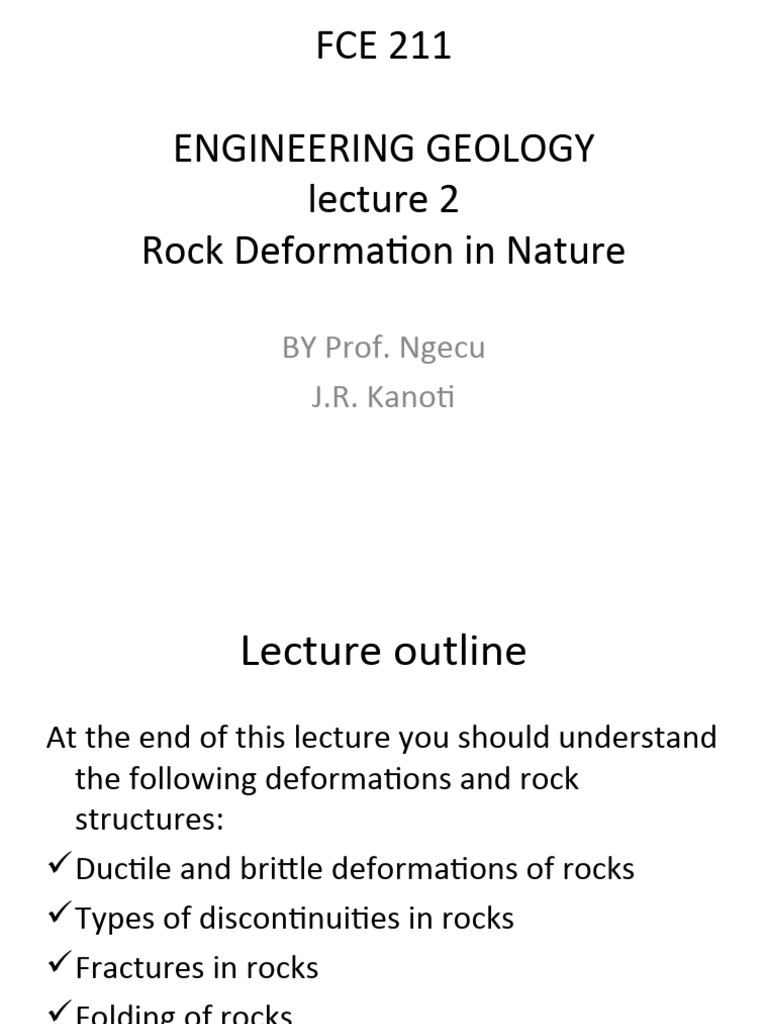 Lecture 2 - Rock Deformation in Nature | PDF | Fault (Geology ...