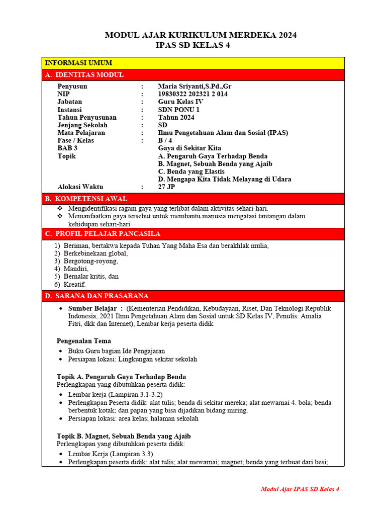BAB 3 - MA IPAS Kls 4 | PDF