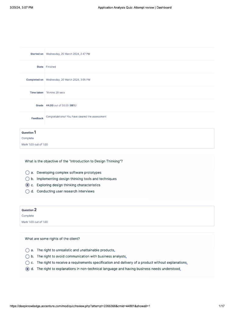 Application Analysis Quiz | PDF