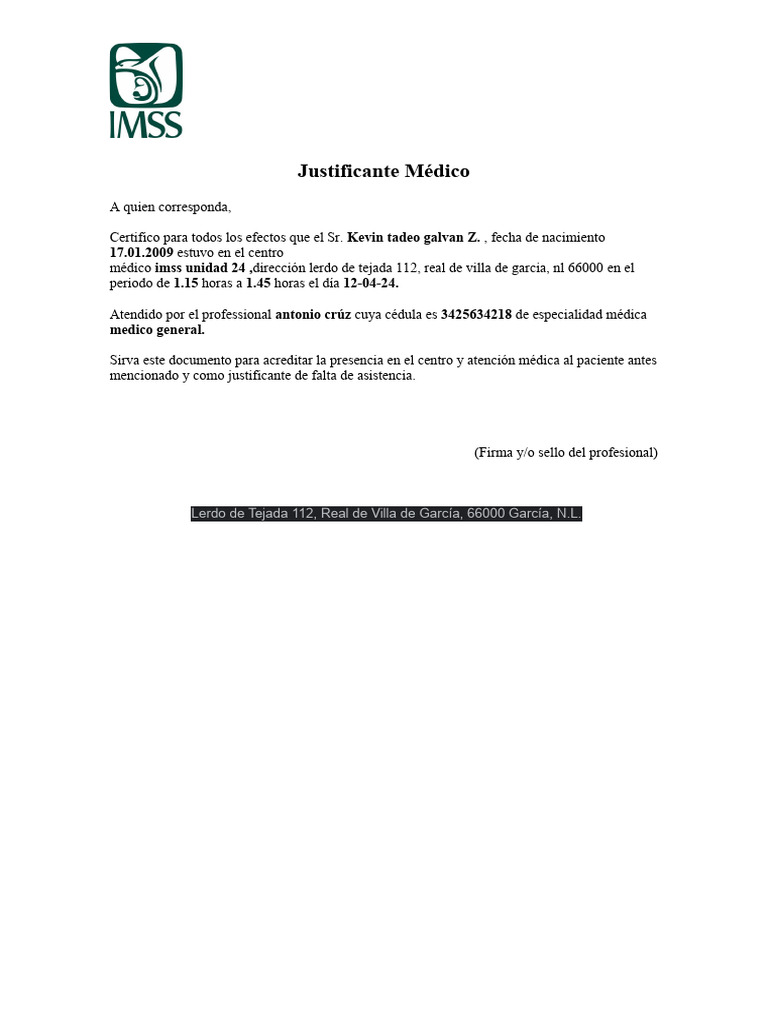 Justificante Imss | PDF