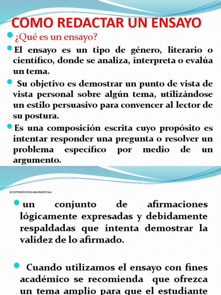 Guía Completa para Redactar Ensayos | PDF | Ensayos | Pensamiento