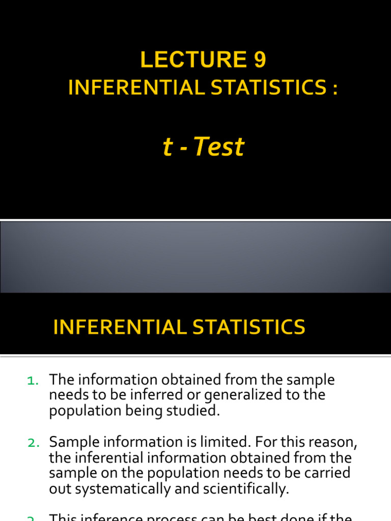 T-Test | PDF | Student's T Test | Statistics