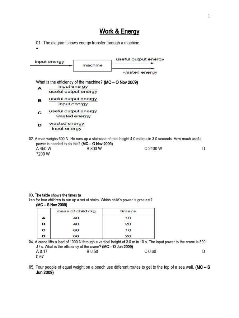 Soal Cambr Usaha Dan Energi | PDF | Potential Energy | Force