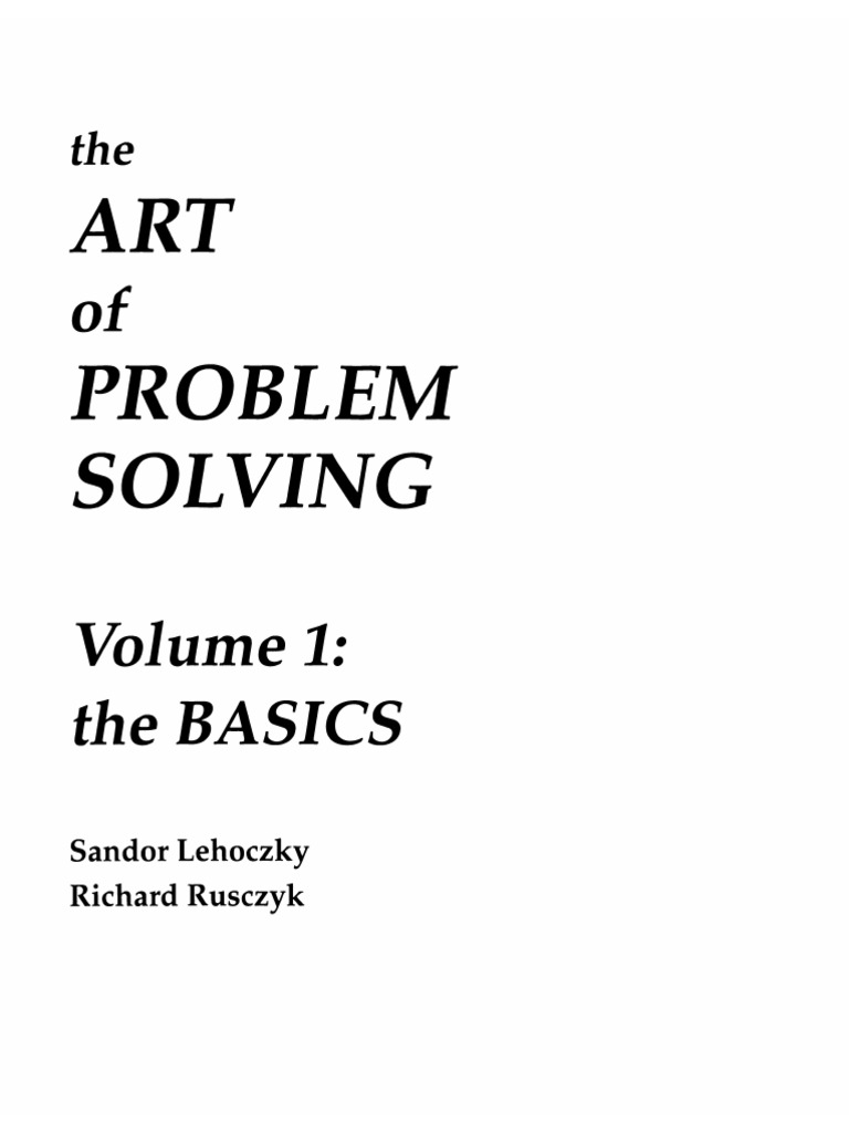 1 The Art of Problem Solving Vol 1 The Basicspdf | PDF