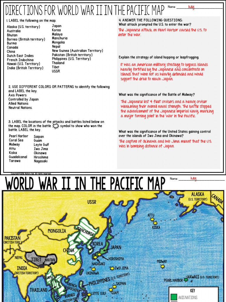 WWII Pacific Map and Key Battles Guide | PDF | Pacific War | Empire Of ...