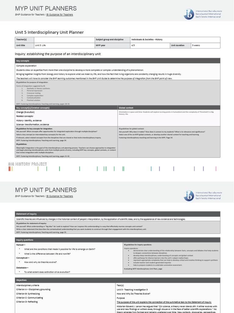 myp-unit-5-id-planner | PDF | Interdisciplinarity | Learning