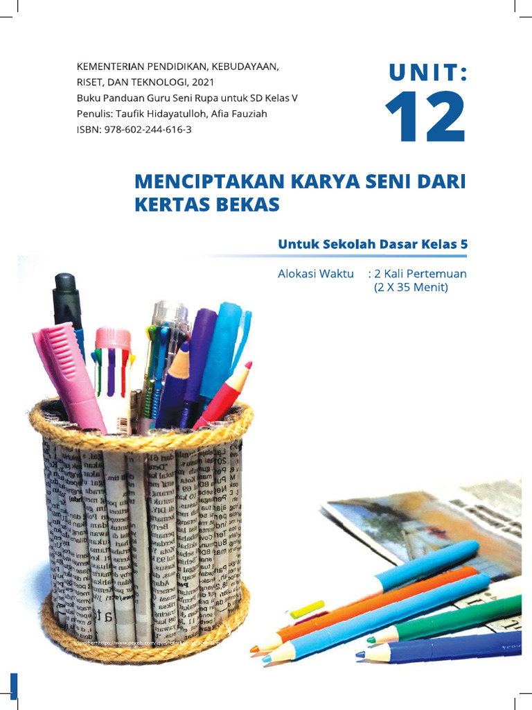 Buku Guru Seni Rupa - Seni Rupa _ Buku Panduan Guru SD Kelas v Unit 12 - Fase C | PDF