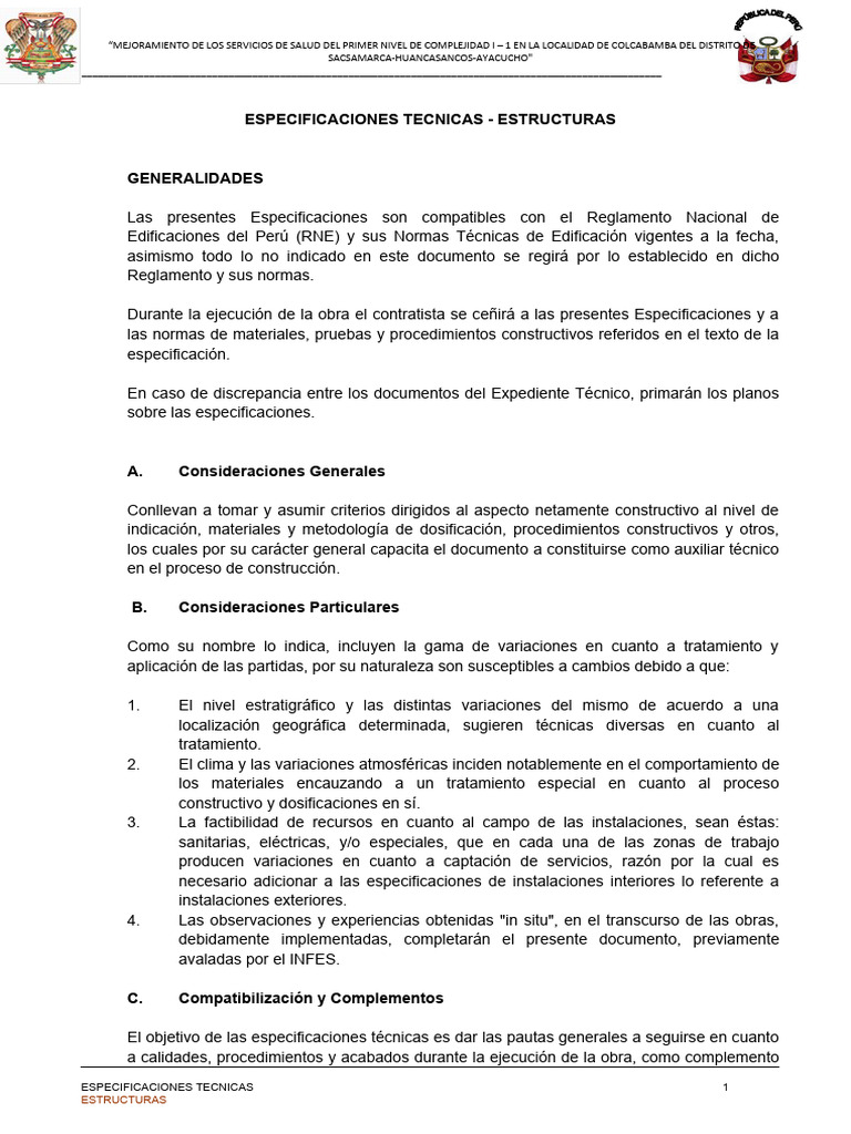 1.+ESPEC.+TECNICAS+ESTRUCTURAS_20220412_104456_554 | PDF | Hormigón | Cemento