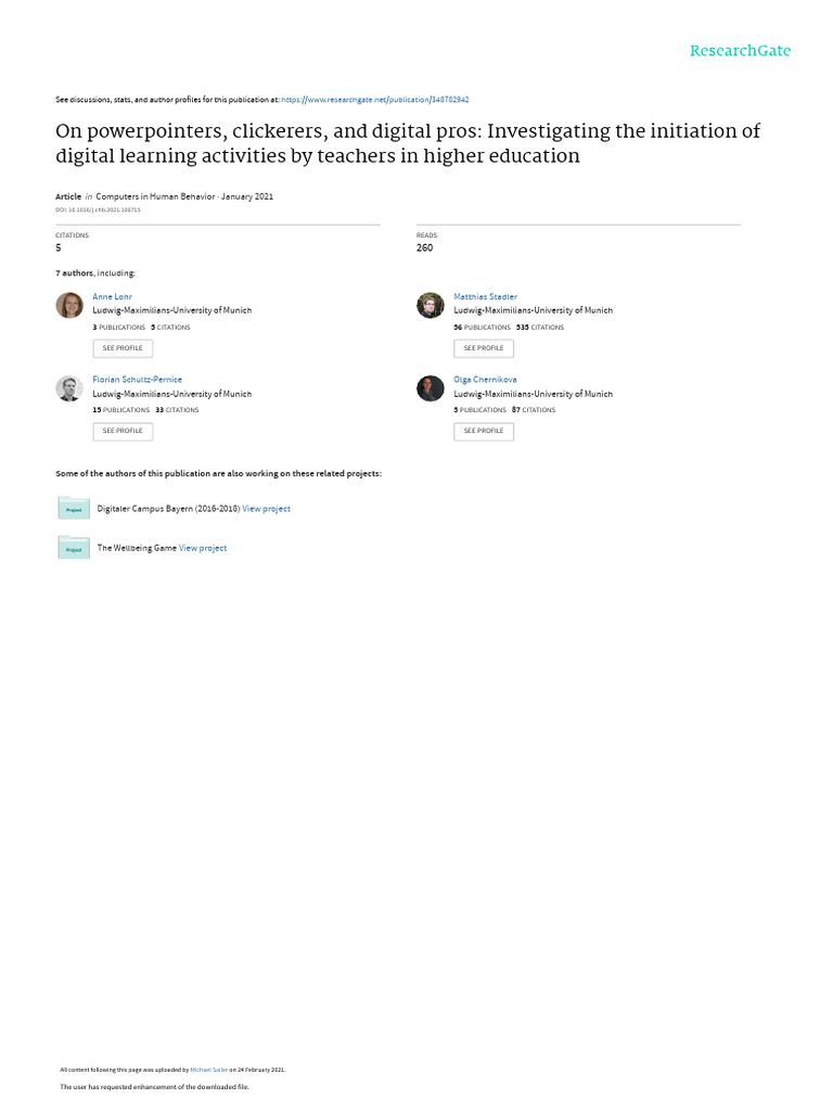 2021_CHB_Lohretal. | PDF | Learning | Teachers