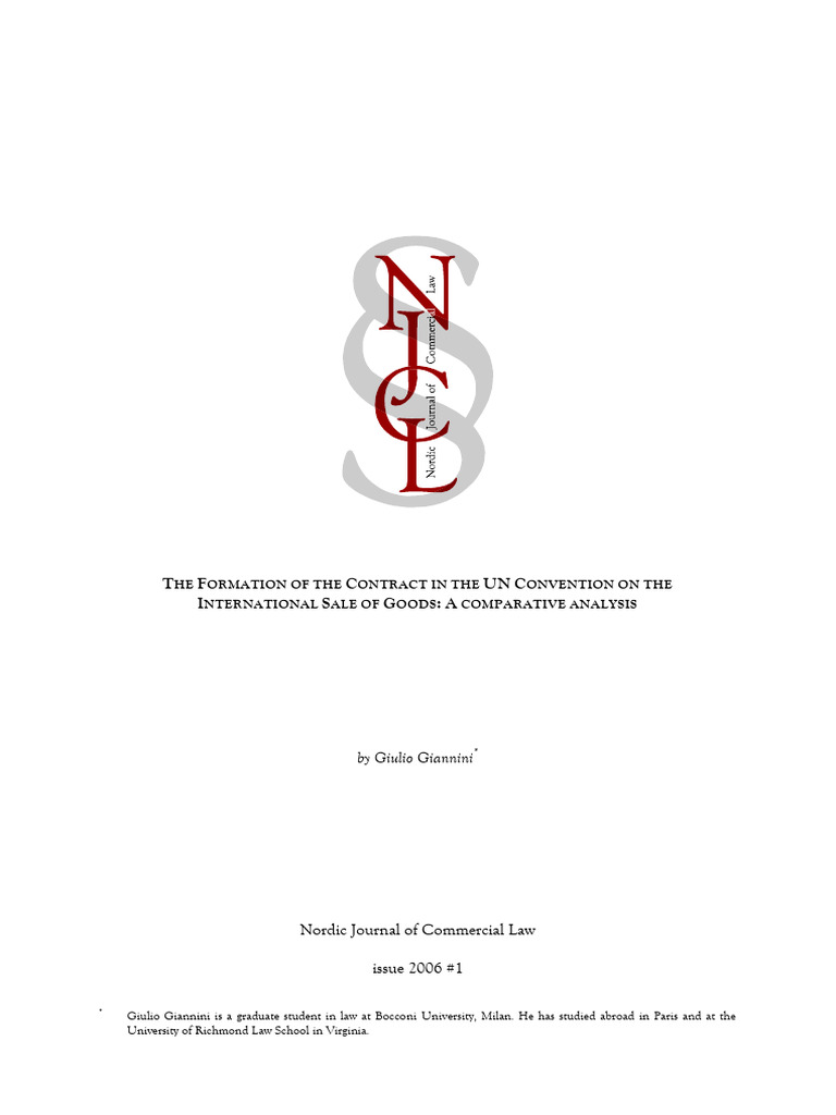 THE FORMATION OF THE CONTRACT IN THE UN CONVENTION ON THE INTERNATIONAL ...