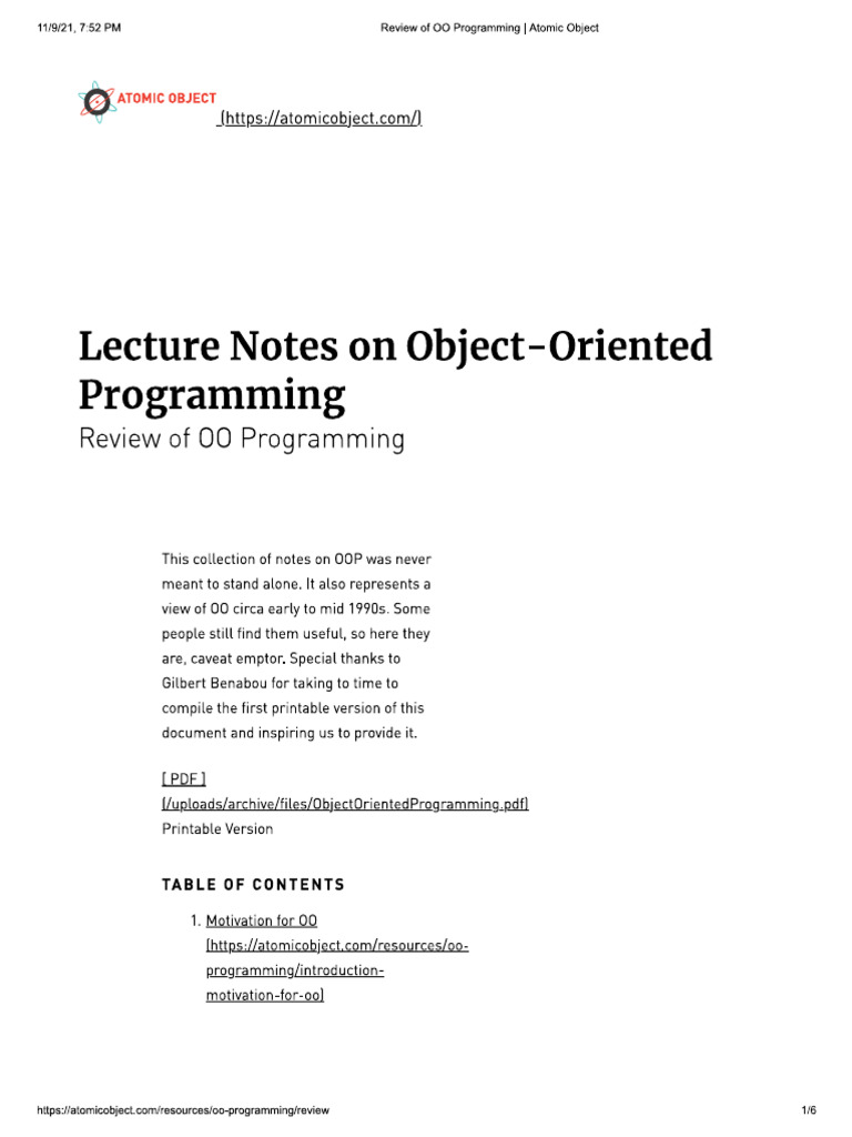 Oop Review | PDF