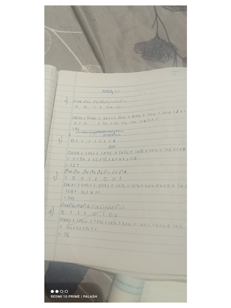 Computer science activity 1.1answer | PDF