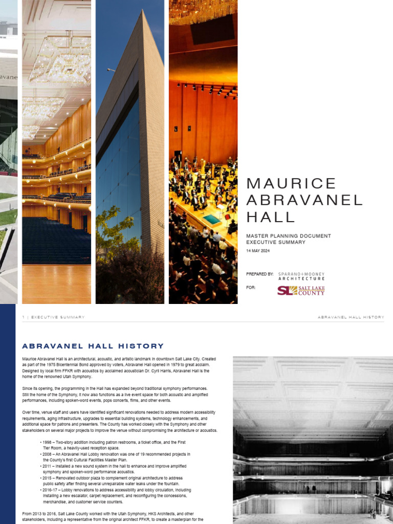 Abravanel Hall Master Plan 2024 Summary | PDF | Technology & Engineering