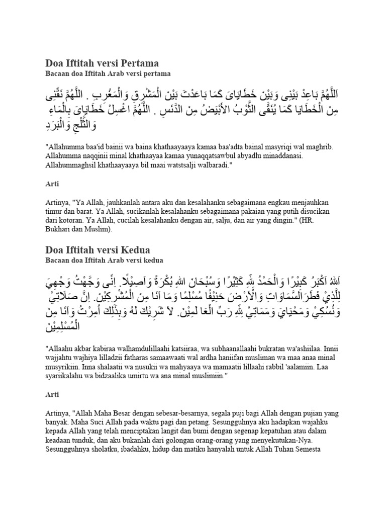Doa Iftitah | PDF | Kajian Bahasa Asing