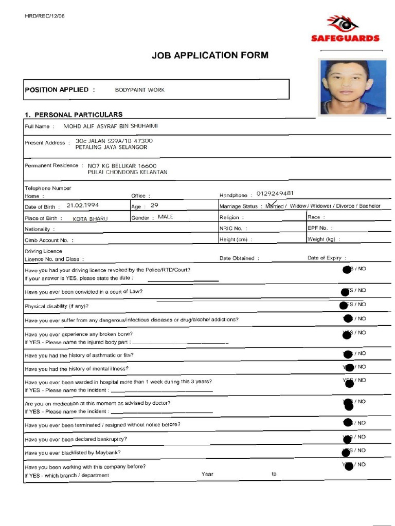 Application Form | PDF