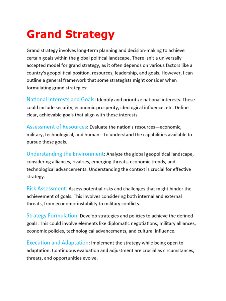 Grand Strategy Matrix | PDF | Grand Strategy | Goal