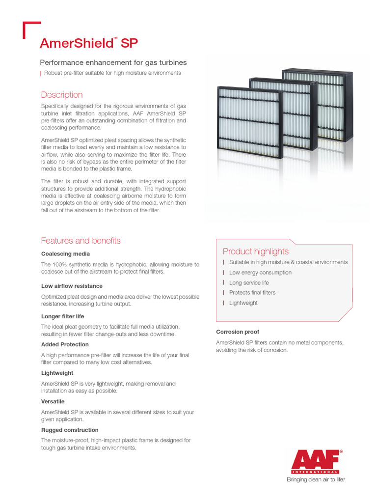 AmerShield SP Datasheet | PDF | Gas Turbine | Materials