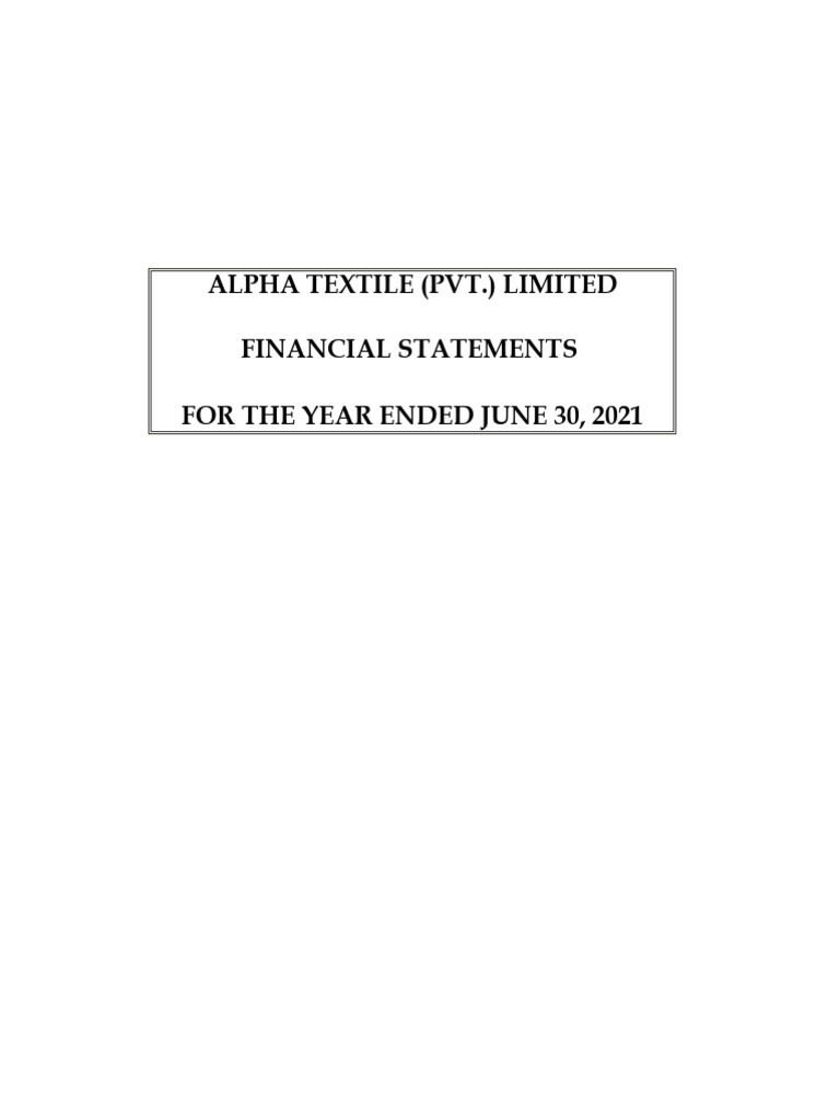 Alpha Textile | PDF | Equity (Finance) | Expense