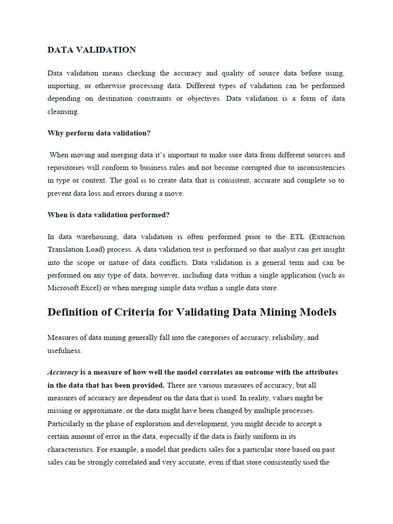 Data Validation | Download Free PDF | Accuracy And Precision | Data