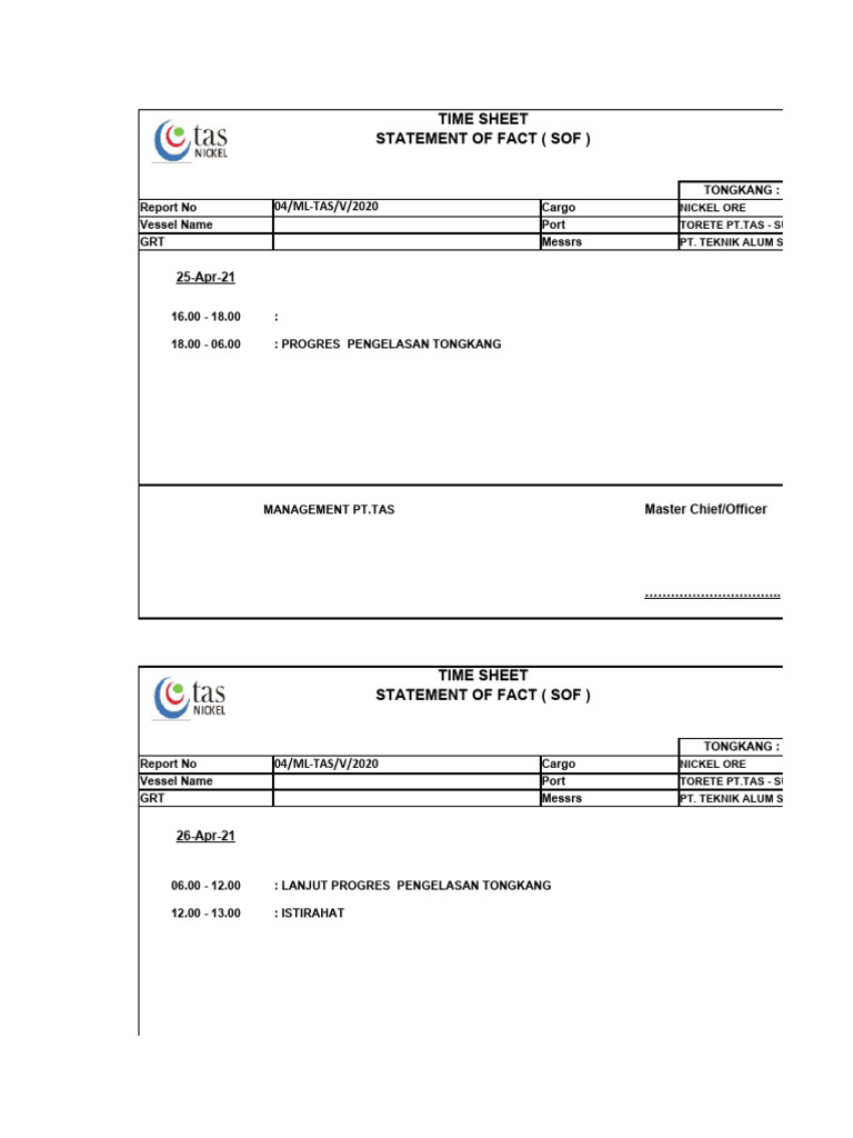 Time Sheet Tongkang | PDF | Shipping | Water Transport Time Sheet Tongkang | PDF | Shipping | Water Transport