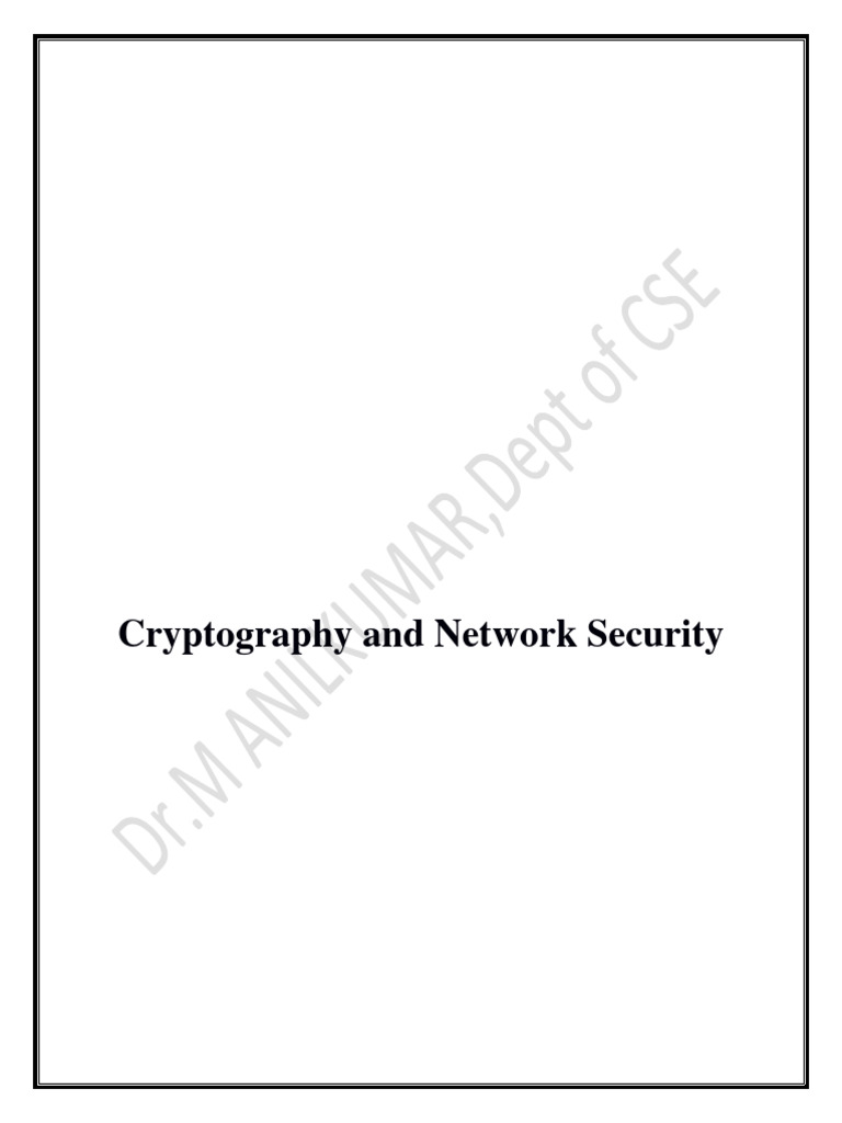 CNS_R-20-UNIT-1 | PDF | Cryptography | Cryptanalysis