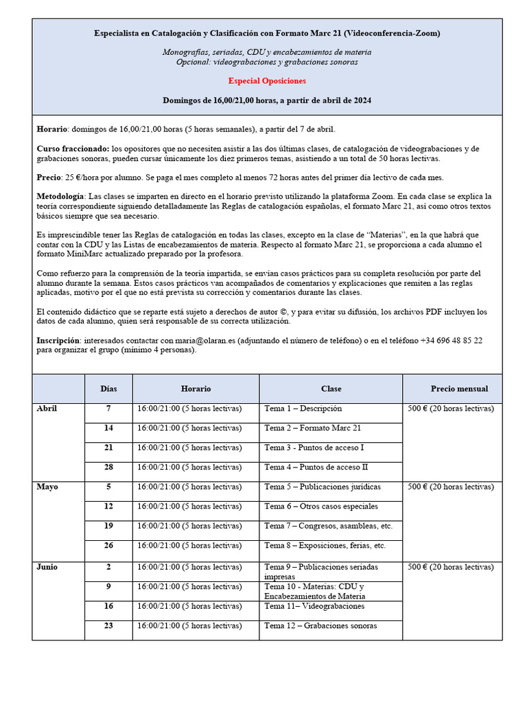 Curso de Catalogación en Marc 21 | PDF | Bibliografía | Metadatos