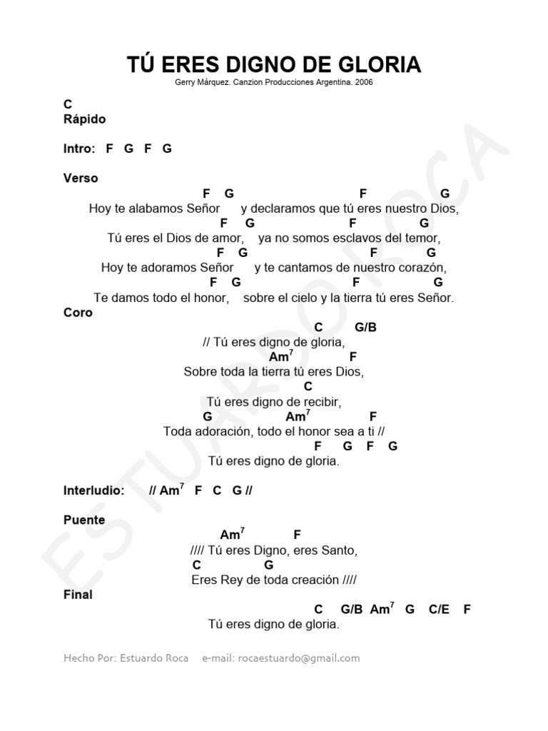 Tú Eres Digno de Gloria | PDF