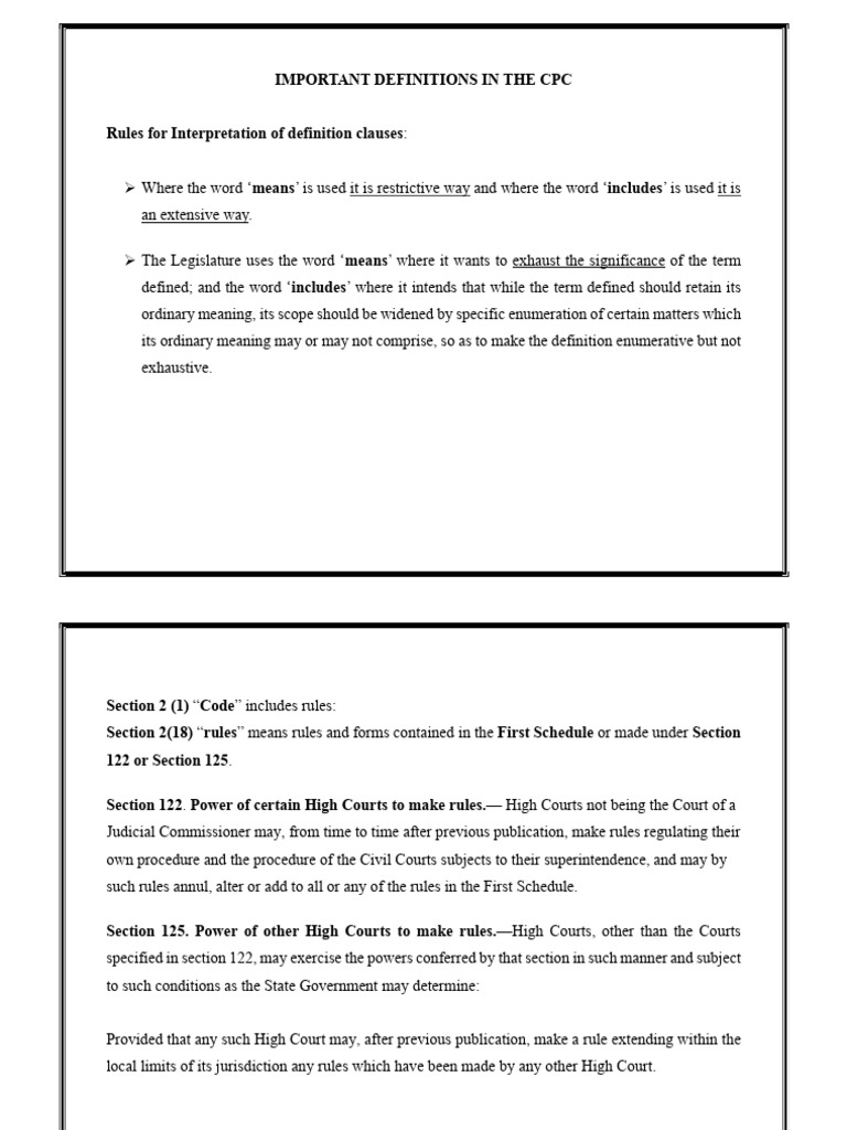 Lecture3 - Definitions - CPC 1 | PDF | Judgment (Law) | Lawsuit