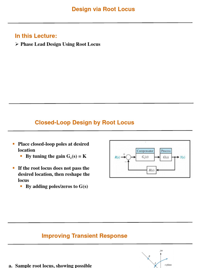 Lecture 380-26-192 Design via Root Locus | PDF | Applied Mathematics | Mechanics