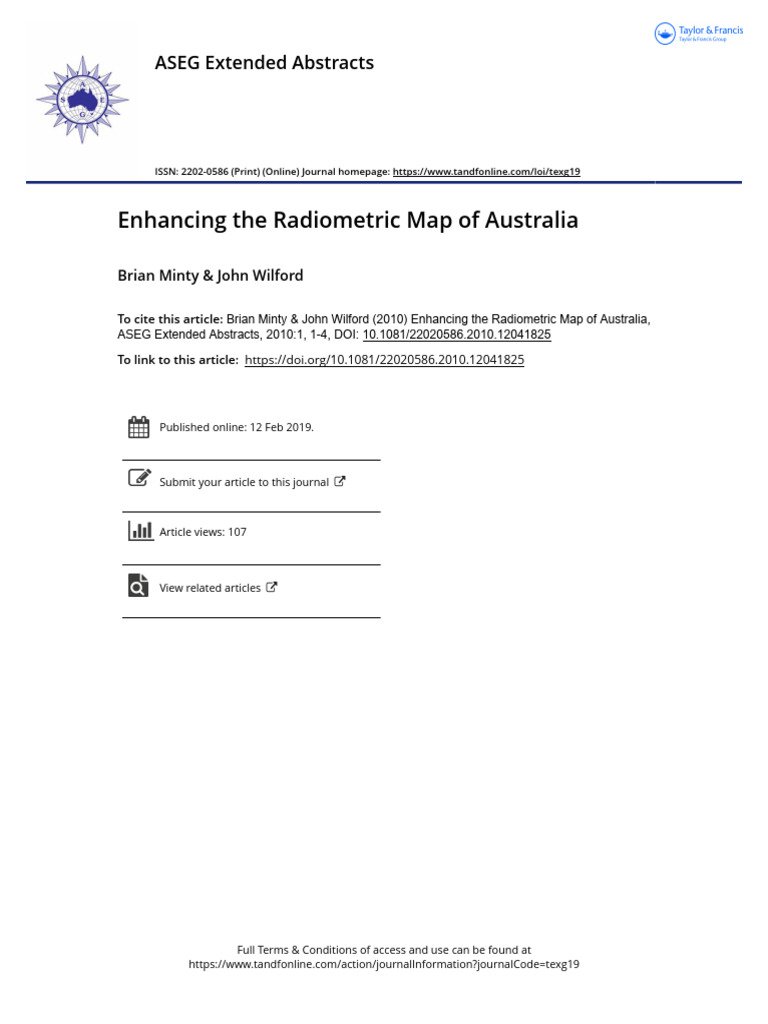Enhancing The Radiometric Map of Australia | PDF | Data | Earth Sciences