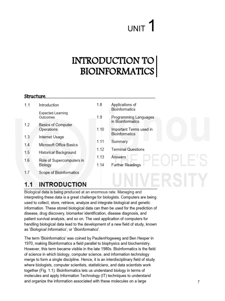 Unit-1 (2)vhgg | PDF | Bioinformatics | Sequence Alignment