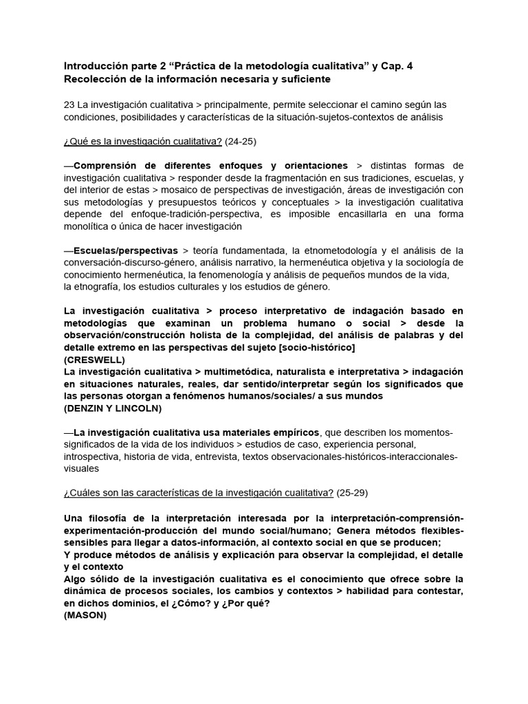 Investigación cualitativa (Parte 2_ Introducción y Cap. 4 Ciencia y arte en la metodología ...