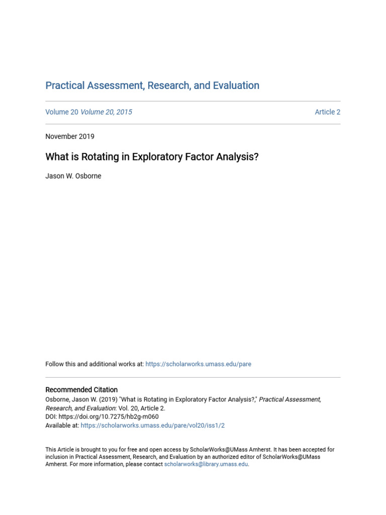 Factor Analysis Pdf Factor Analysis Principal Component Analysis