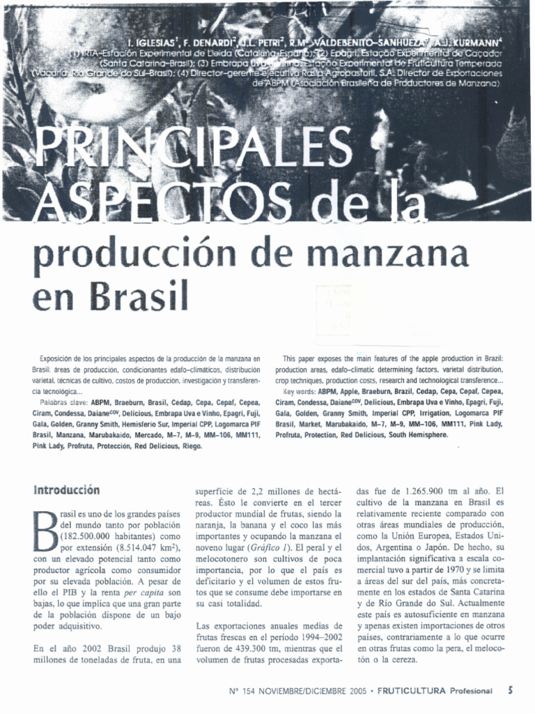 Producción de Manzana en Brasil: Aspectos Clave | PDF | manzana | Fruta