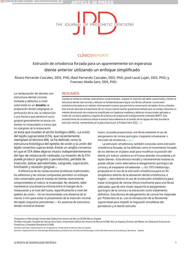 Bopt Combinado Con Extrusion | PDF | Boca | Diente