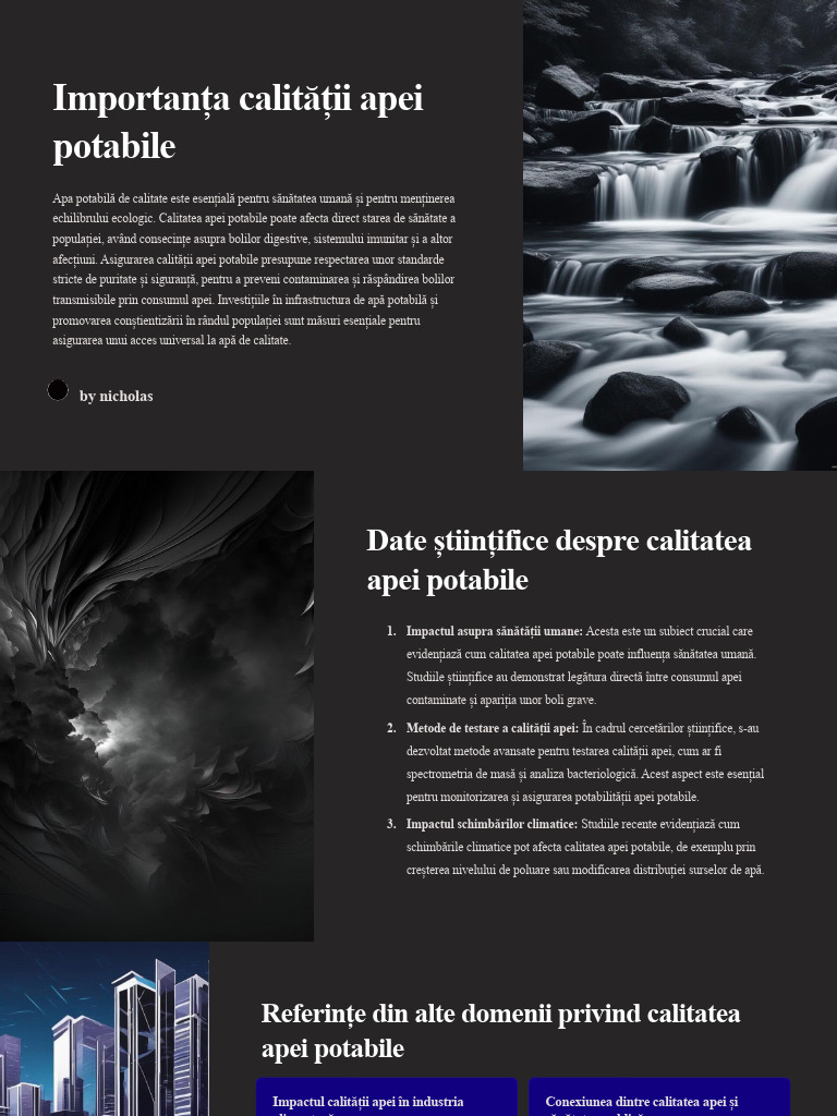 Importanta Calitatii Apei Potabile | PDF