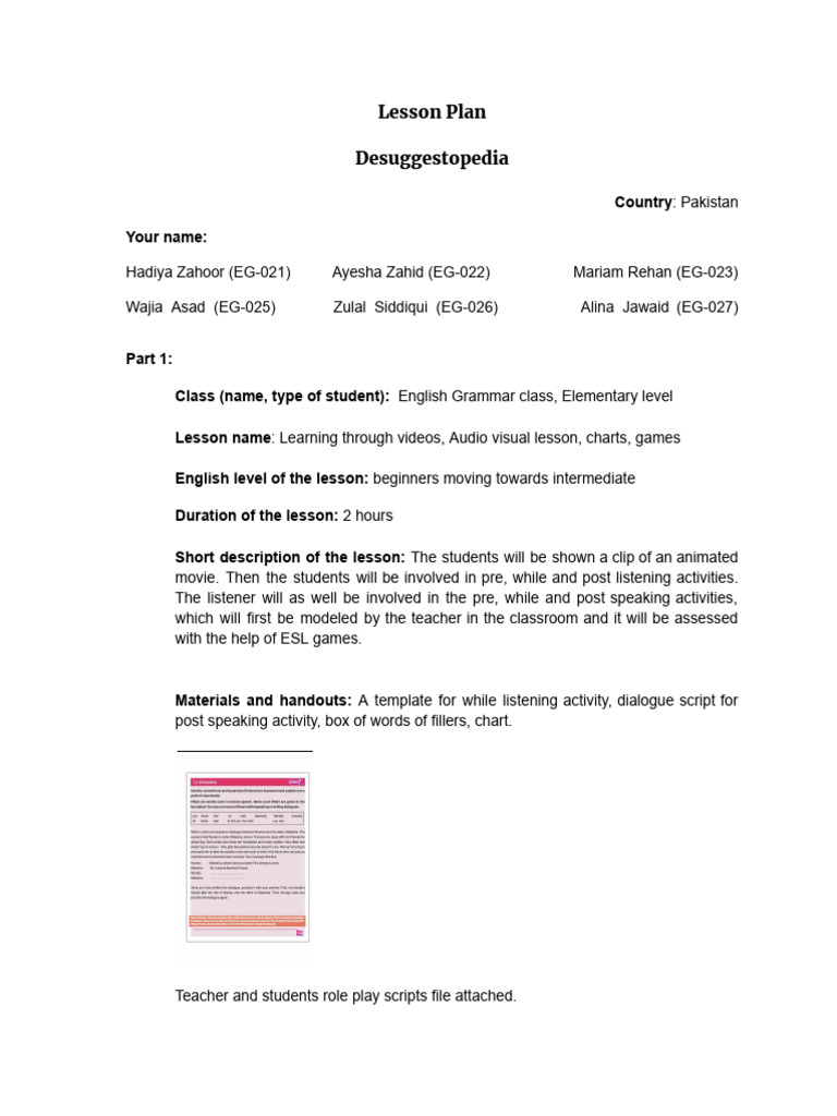 Engaging ESL Lesson Plan for Beginners | PDF | Multimedia | Teachers