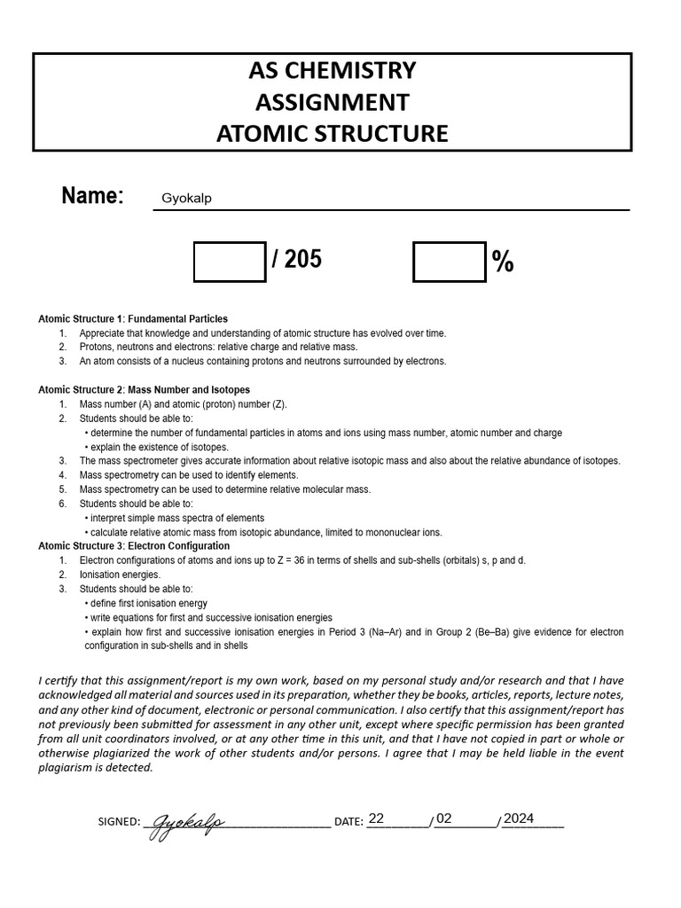 Atomic-Structure | PDF | Atoms | Chemical Elements