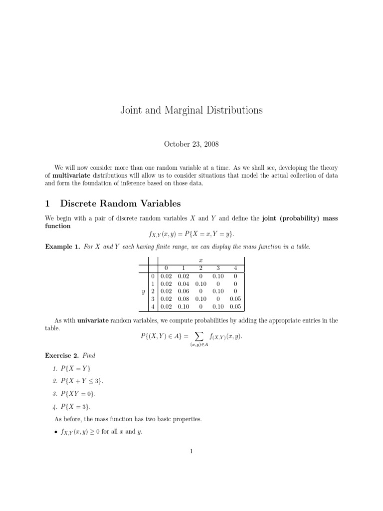 Joint | PDF | Probability Distribution | Expected Value